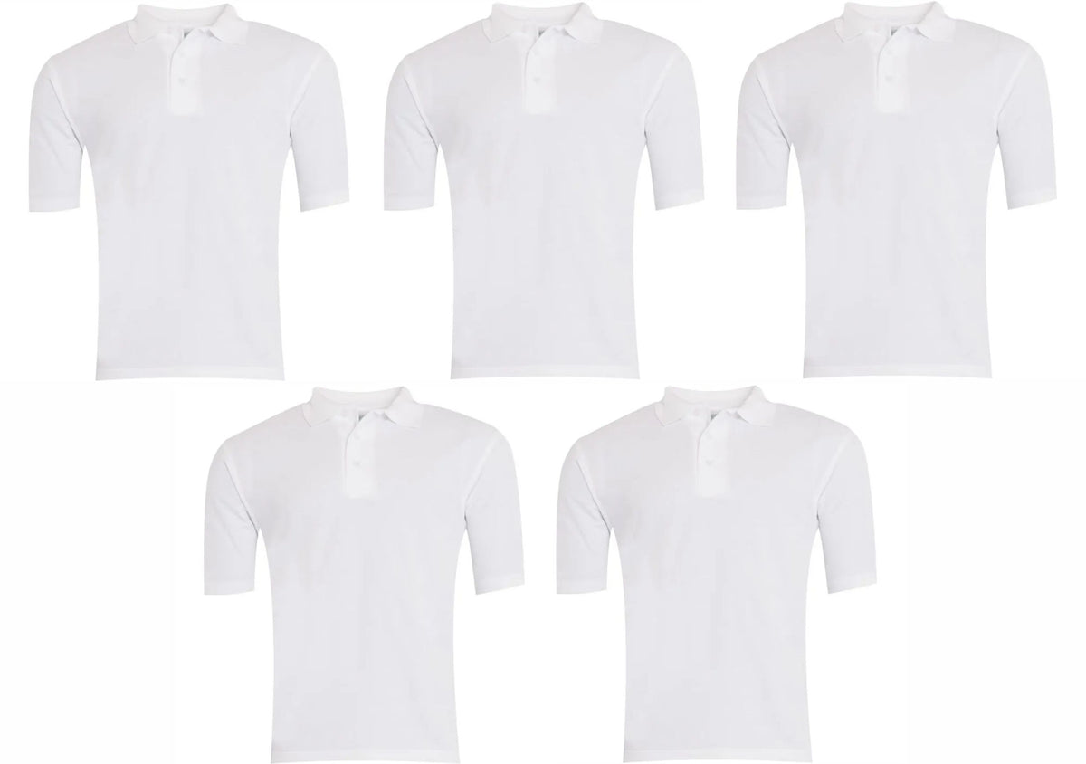 Polo Shirt Multi Pack - 5 x Polo Shirt (White) – tayz.co.uk