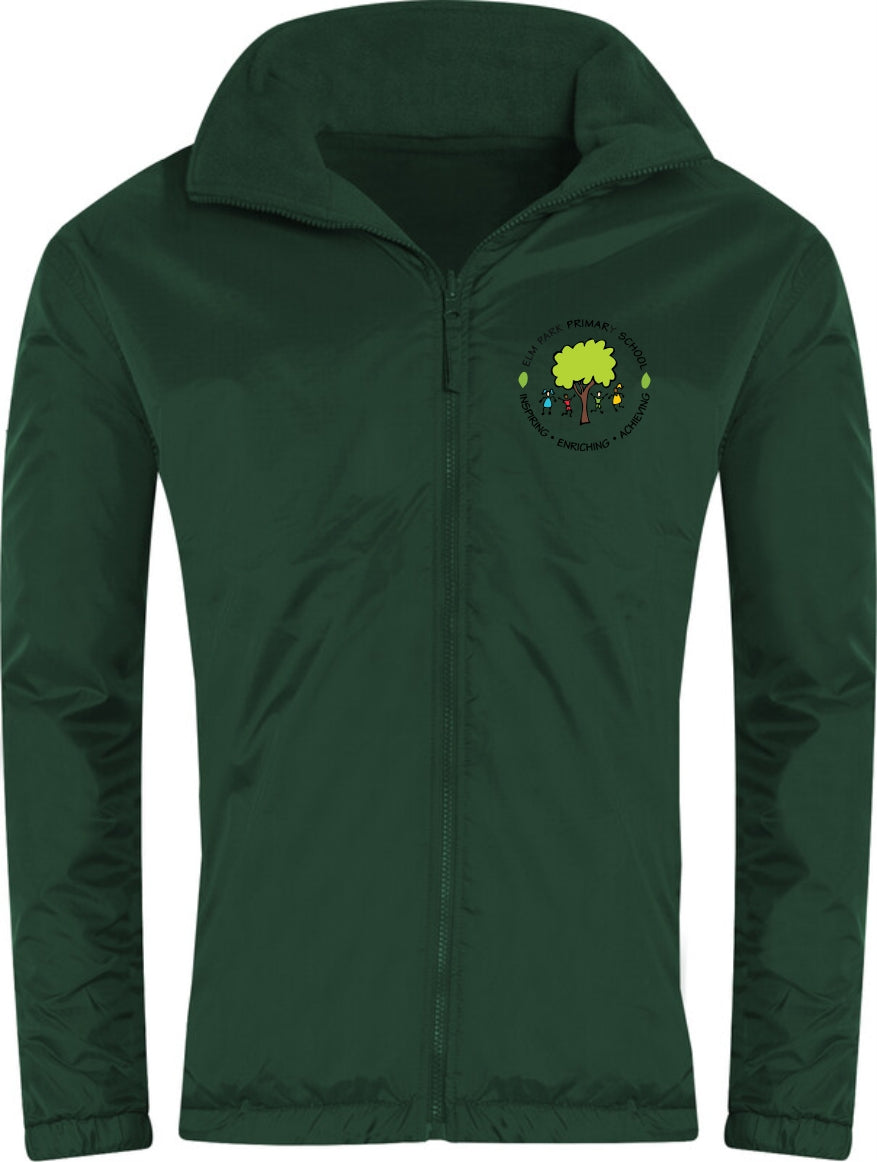 Elm Park Primary School Fleece Lined Waterproof Jacket (Bottle Green ...